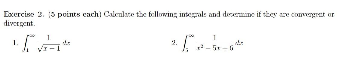 Solved Exercise 2. (5 points each) Calculate the following | Chegg.com