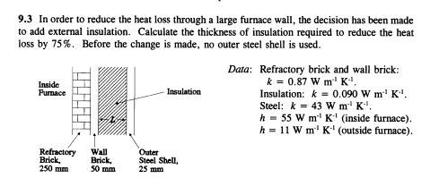 Solved 9.3 In order to reduce the heat loss through a large | Chegg.com