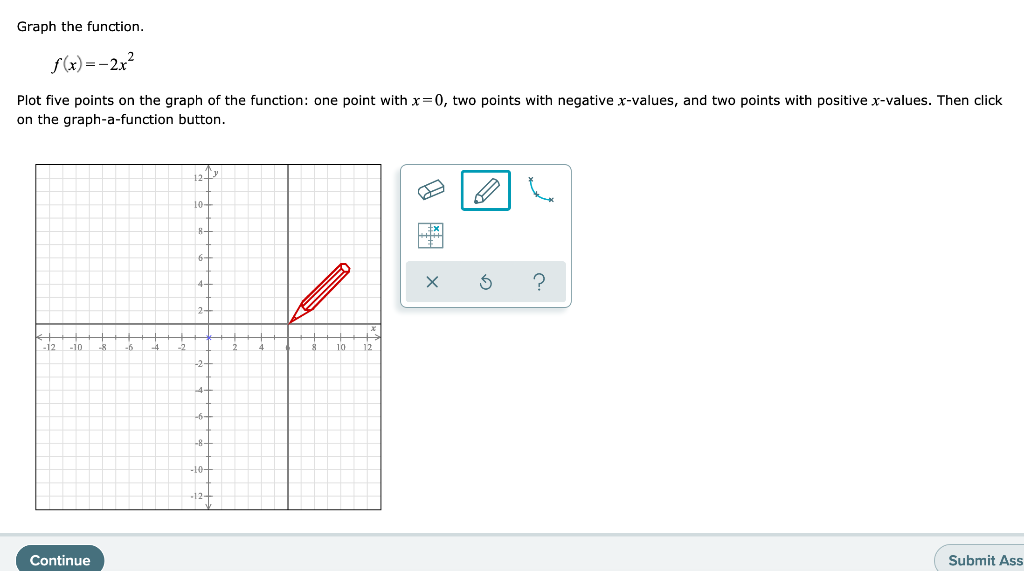 Solved Graph the function. f(x)=-2.x2 Plot five points on | Chegg.com