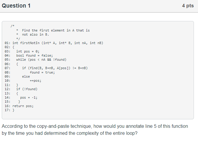 Solved /Find the first element in A that isnot also in | Chegg.com