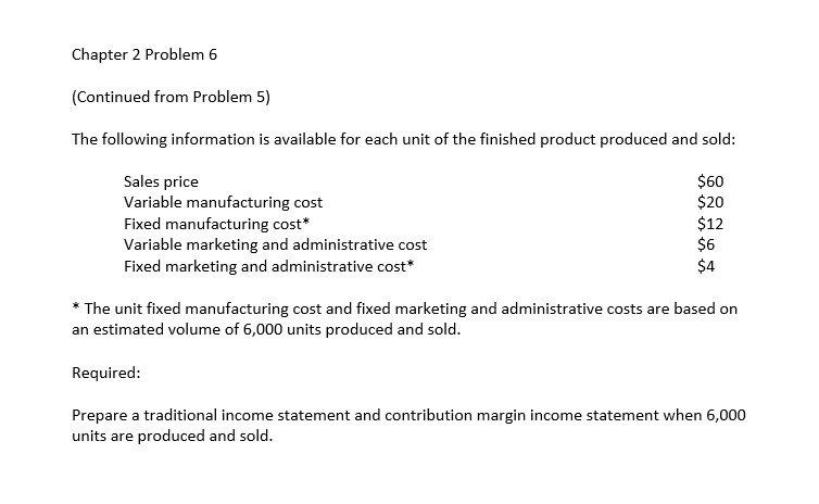 Solved (Continued from Problem 5) The following information | Chegg.com