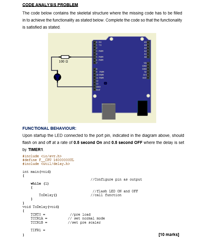 Solved CODE ANALYSIS PROBLEM The code below contains the | Chegg.com