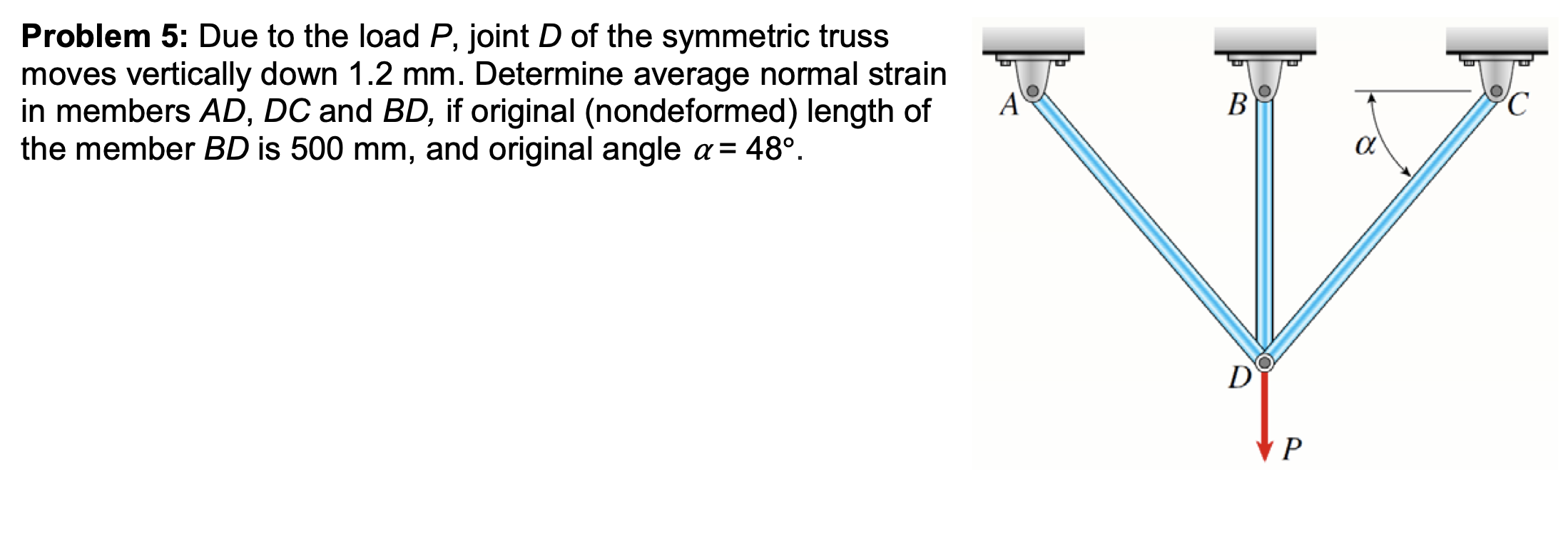 Solved Problem 5: Due to the load P, joint D of the | Chegg.com