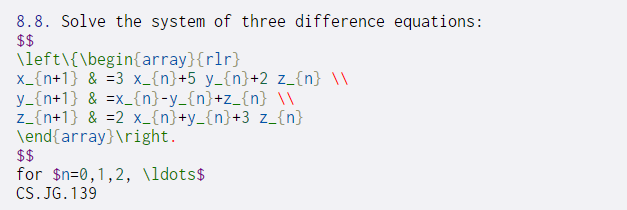 Solved 8.8. Solve the system of three difference equations: | Chegg.com