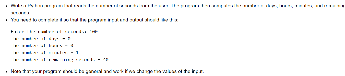 Solved Write a Python program that reads the number of | Chegg.com