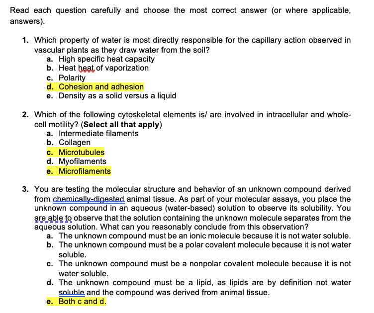 Solved Read each question carefully and choose the most | Chegg.com