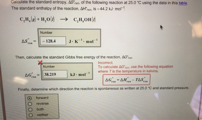 Solved Calculate the standard entropy, Delta S degree_r | Chegg.com