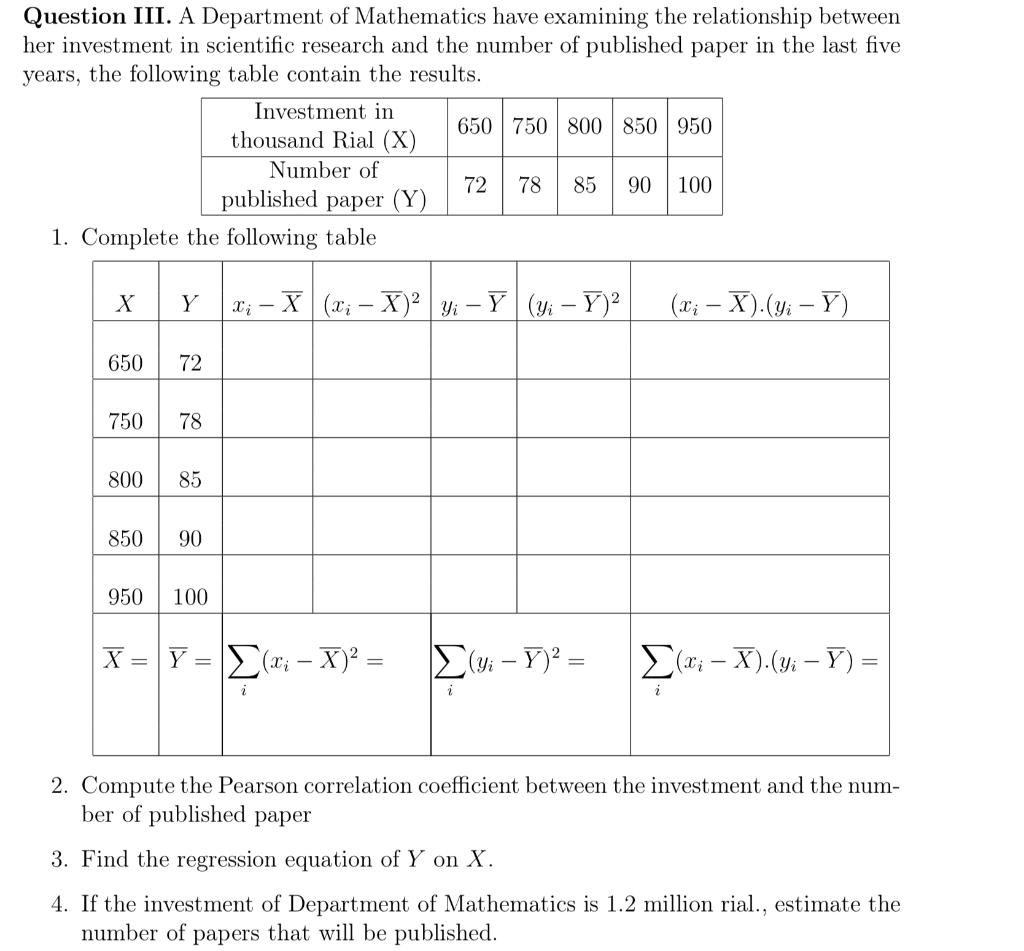 Solved Question III. A Department of Mathematics have | Chegg.com