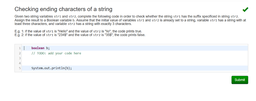 Solved Checking Ending Characters Of A String Given Two 8302
