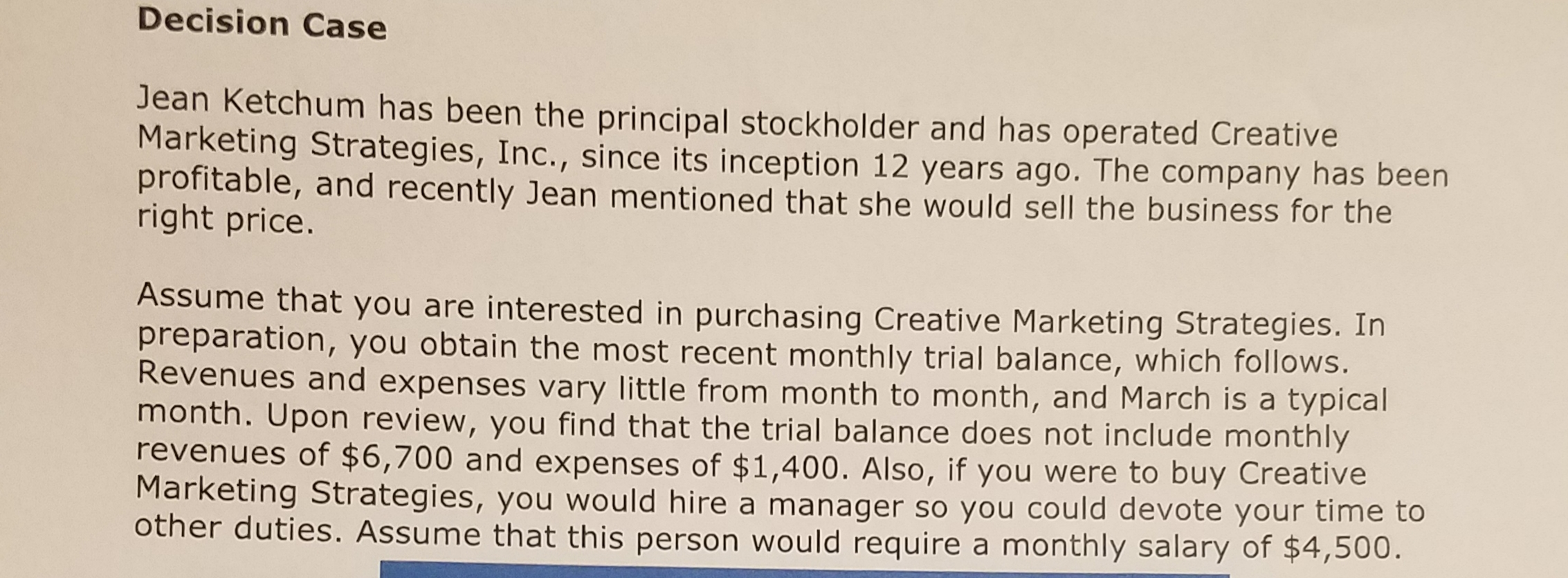 Solved Decision Case Jean Ketchum has been the principal | Chegg.com