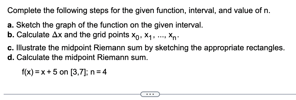 Solved Complete the following steps for the given function, | Chegg.com