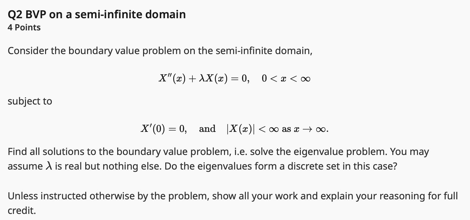Solved Consider the boundary value problem on the | Chegg.com
