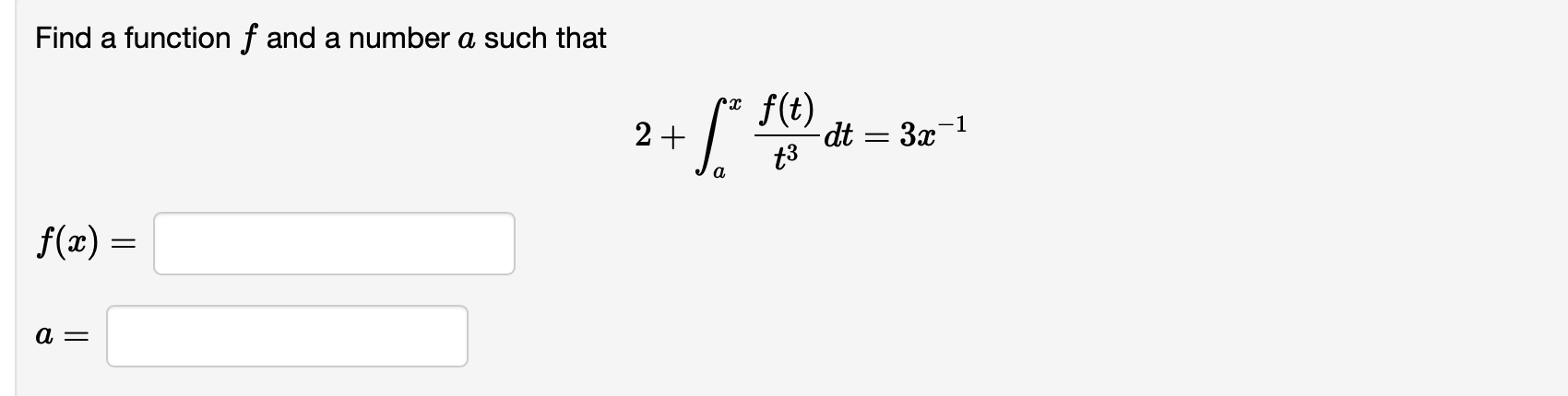 Solved Find a function f and a number a such that | Chegg.com