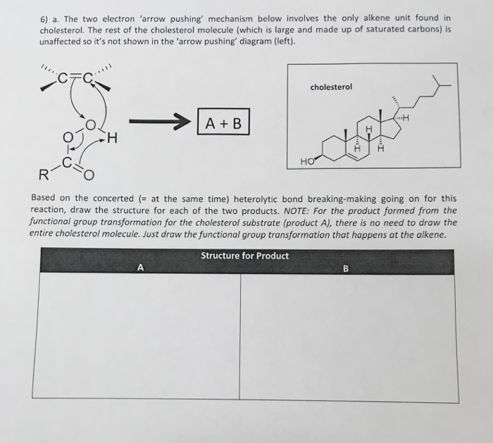 Solved 6) a. The two electron 'arrow pushing' mechanism | Chegg.com