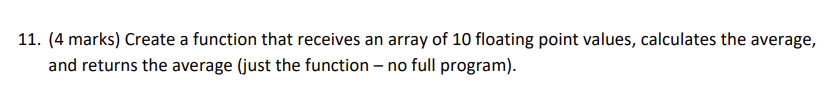Solved 11. (4 marks) Create a function that receives an | Chegg.com