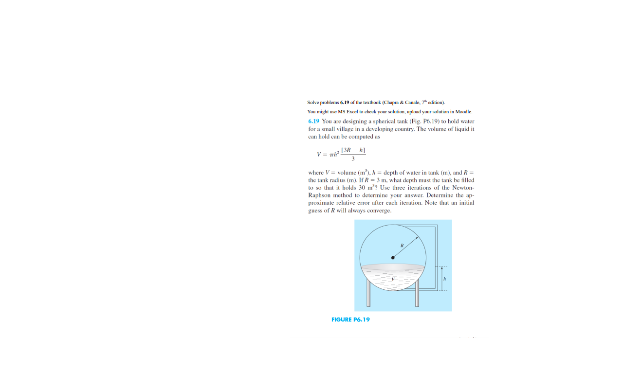 Solved Solve problems 6.19 of the textbook (Chapra \& | Chegg.com