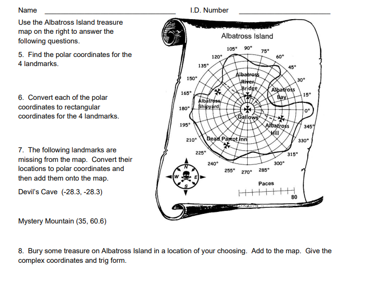 Solved Use the Albatross Island treasuremap on the right to | Chegg.com