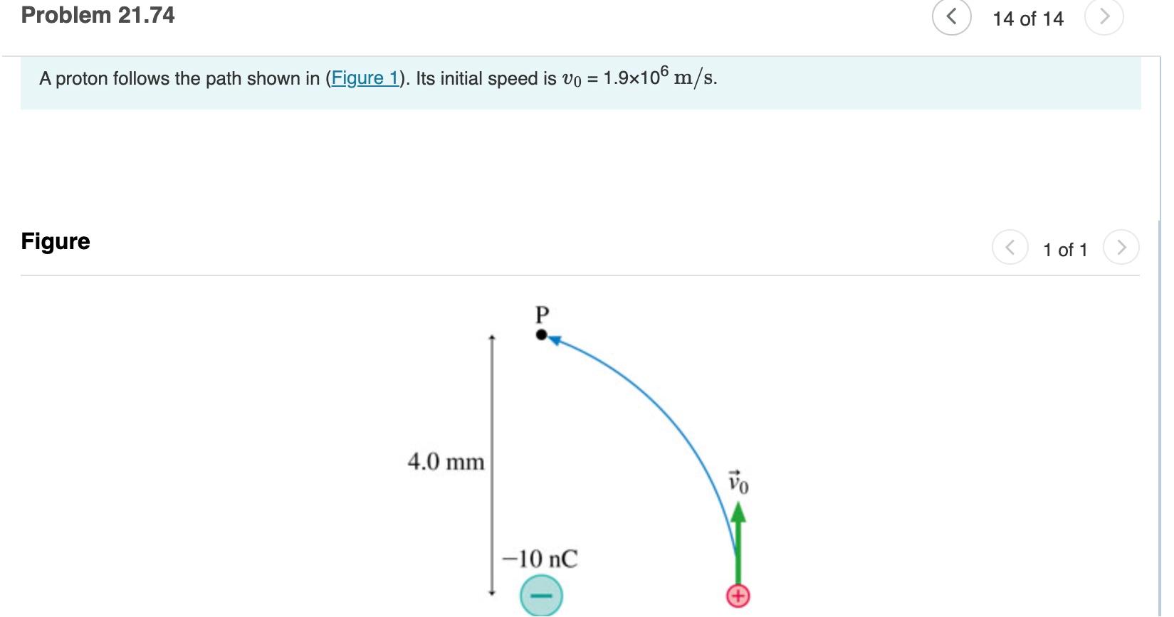 Solved Part A What is the proton's speed as it passes | Chegg.com