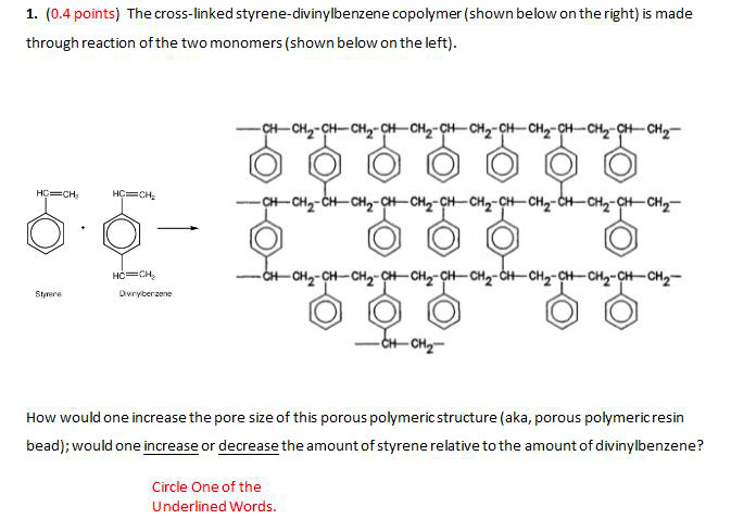 Solved 1. (0.4 points) The cross-linked | Chegg.com