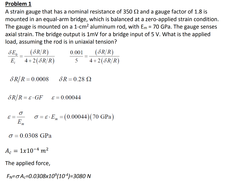 Solved Problem 1 A Strain Gauge That Has A Nominal Chegg