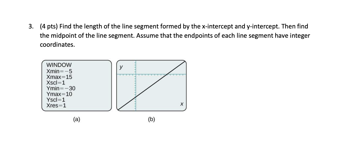 Solved 3. (4 pts) Find the length of the line segment formed | Chegg.com