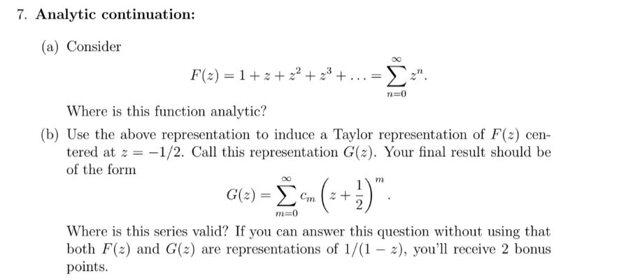 Solved Analytic continuation:(a) | Chegg.com