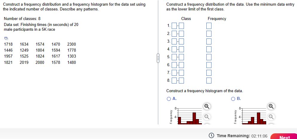 Solved Construct A Frequency Distribution And A Frequency 1571