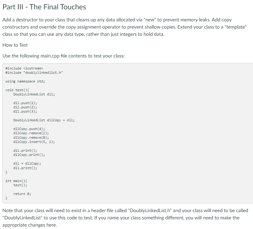 Solved Part I - The Essentials You will create a class to | Chegg.com