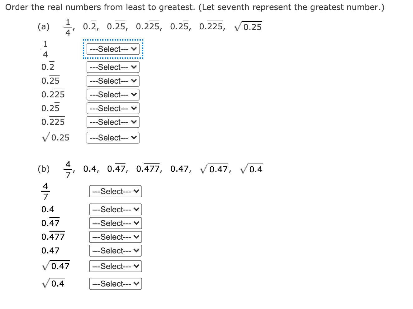 solved-order-the-real-numbers-from-least-to-greatest-let-chegg