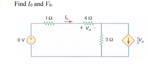 Solved Find I0 and V0. | Chegg.com