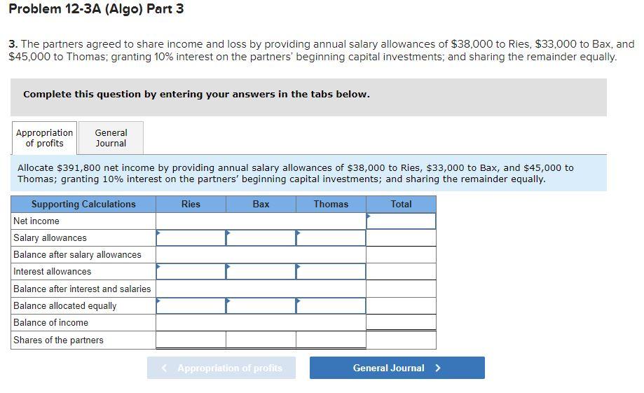 Solved Required information Problem 12-3A (Algo) Allocating | Chegg.com