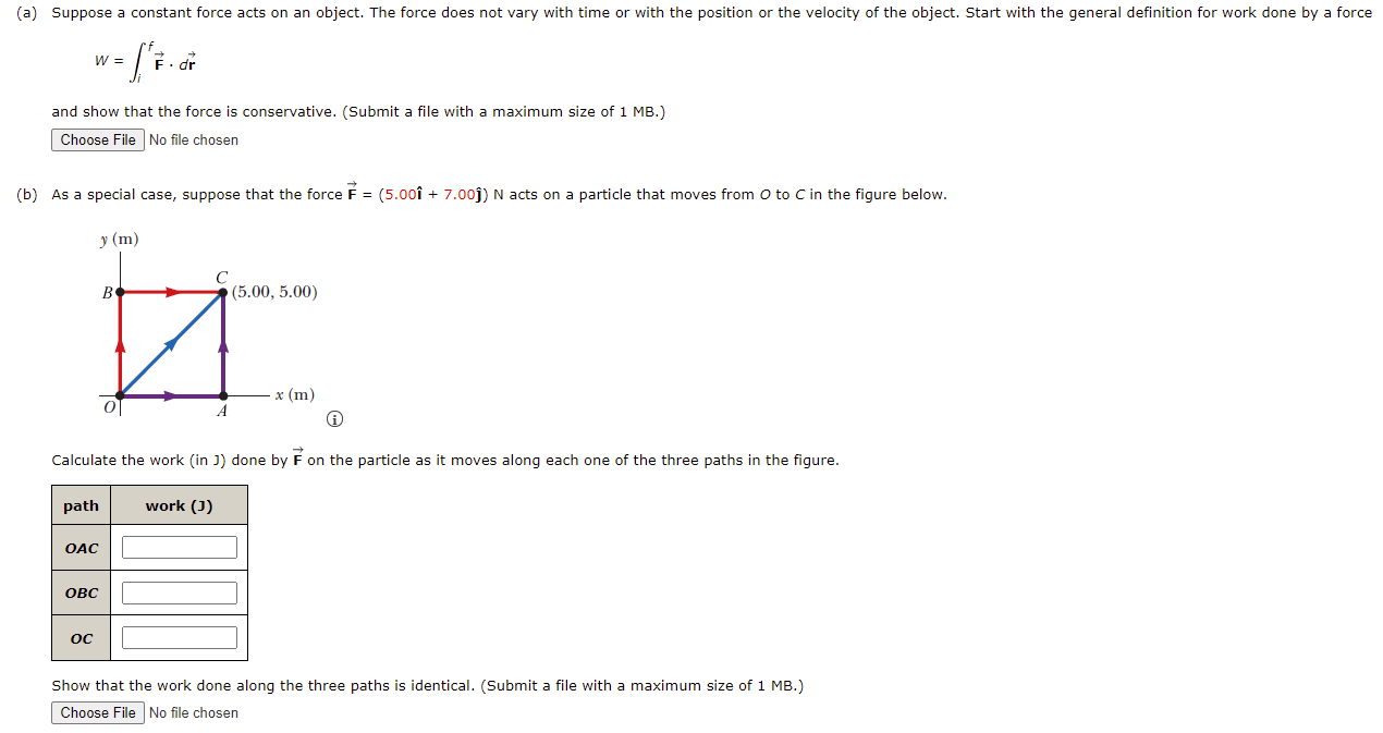 Solved (a) Suppose a constant force acts on an object. The | Chegg.com