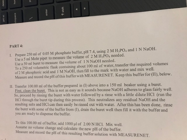 Solved Part 4 I: a: mmol of total phosphate needed in | Chegg.com