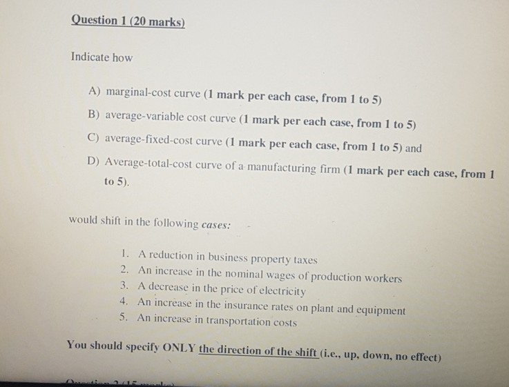 Solved Question 3 (15 marks, 5 marks per each firm) Consider | Chegg.com