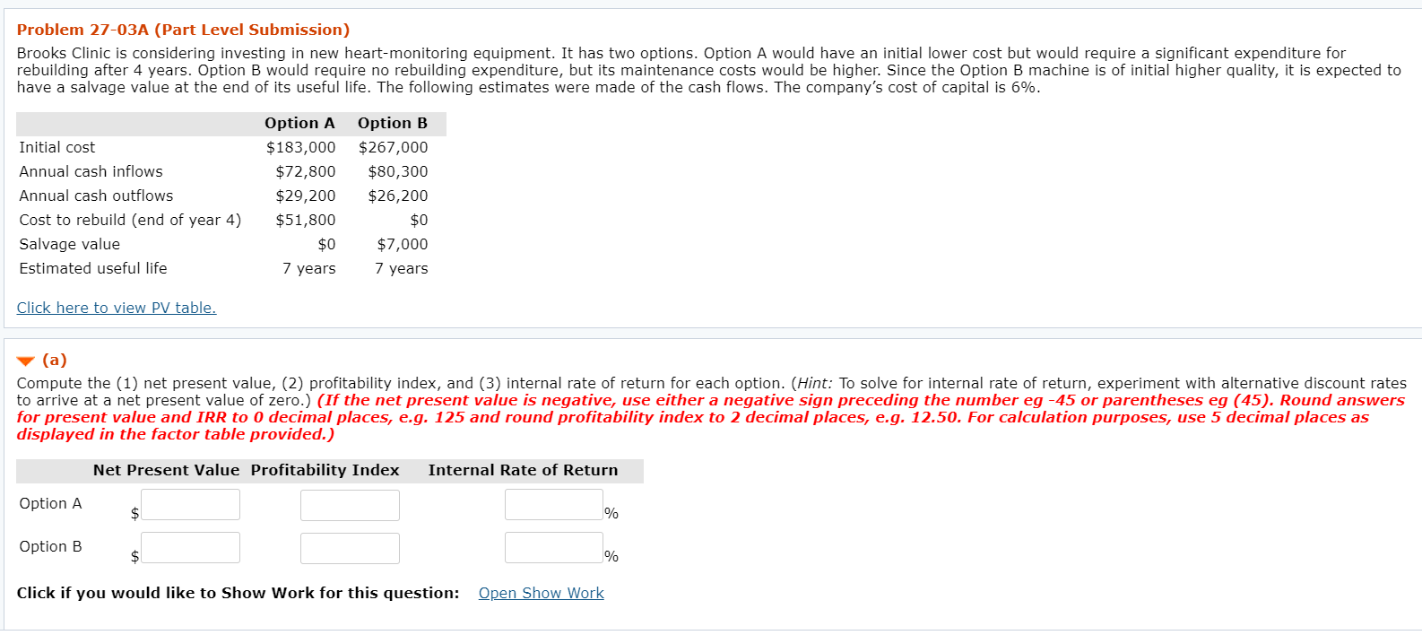 Solved Problem 27-03A (Part Level Submission) Brooks Clinic | Chegg.com