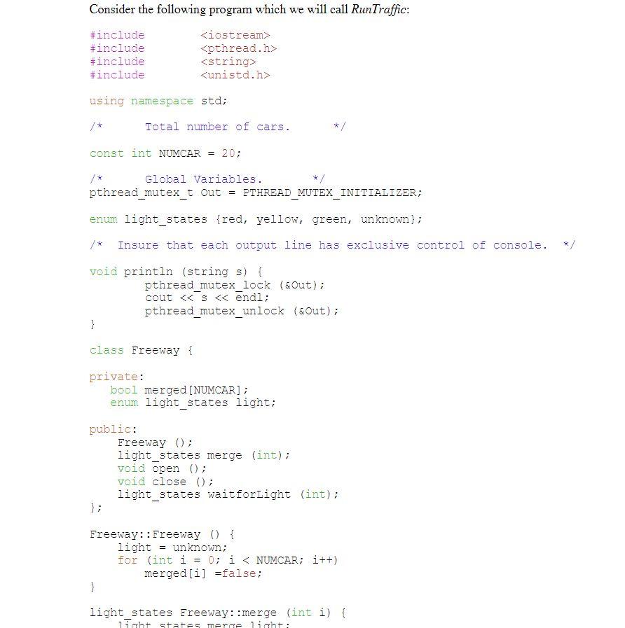 Solved Consider the following program which we will call Run | Chegg.com