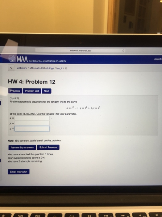 Solved MATHEMATICAL ASSOCIATION OF AMERICA webwork/ | Chegg.com