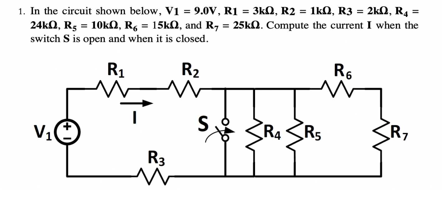 Solved 1. In the circuit shown below, | Chegg.com