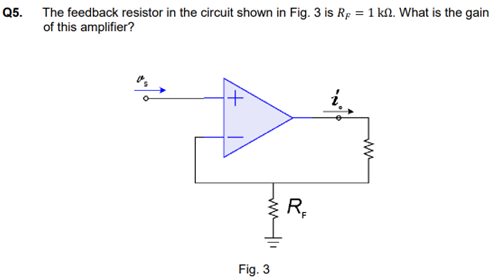 Solved Q5. The feedback resistor in the circuit shown in | Chegg.com