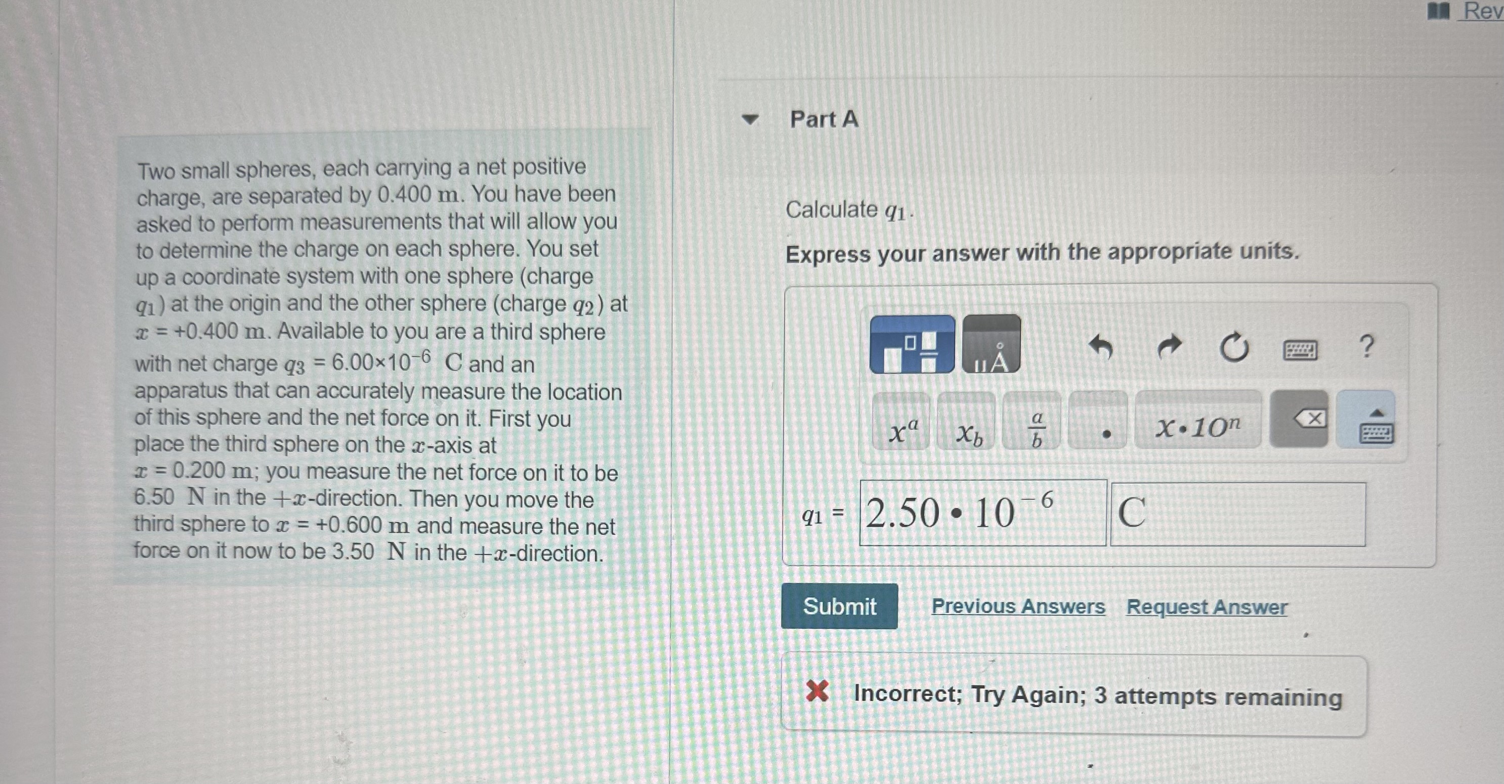 Solved Two small spheres, each carrying a net positive | Chegg.com