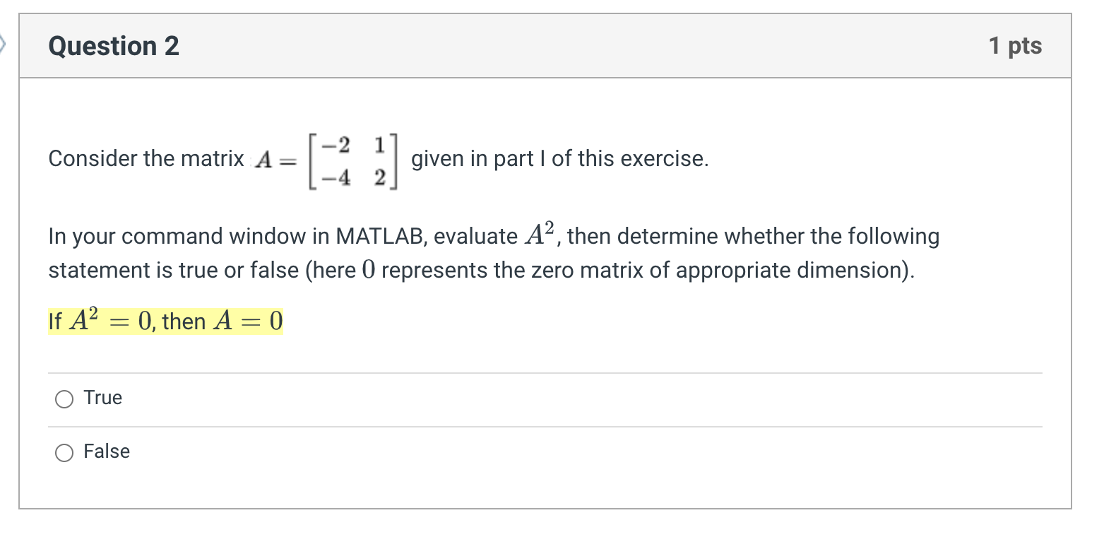Solved Question 1 1 pts Based on your computations from Part | Chegg.com