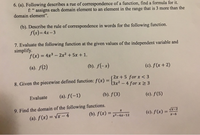 Solved 6. (a). Following describes a rue of correspondence | Chegg.com