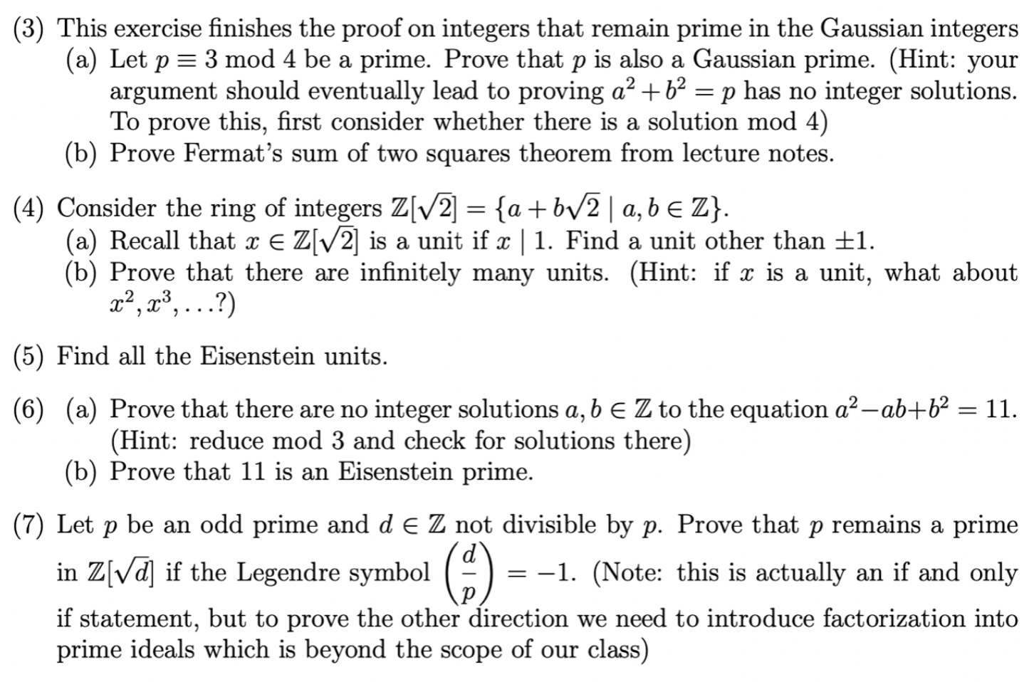 Solved (3) This exercise finishes the proof on integers that | Chegg.com