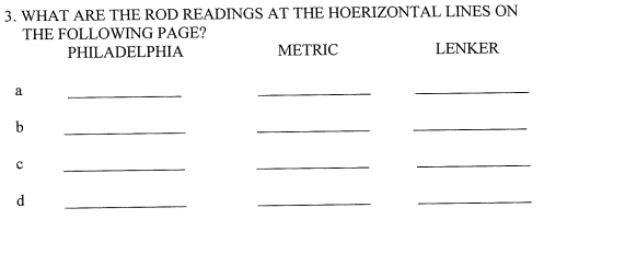 3. WHAT ARE THE ROD READINGS AT THE HOERIZONTAL LINES | Chegg.com