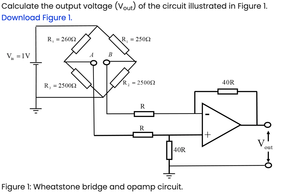 Calculate the output voltage (Vout ) ﻿of the circuit | Chegg.com