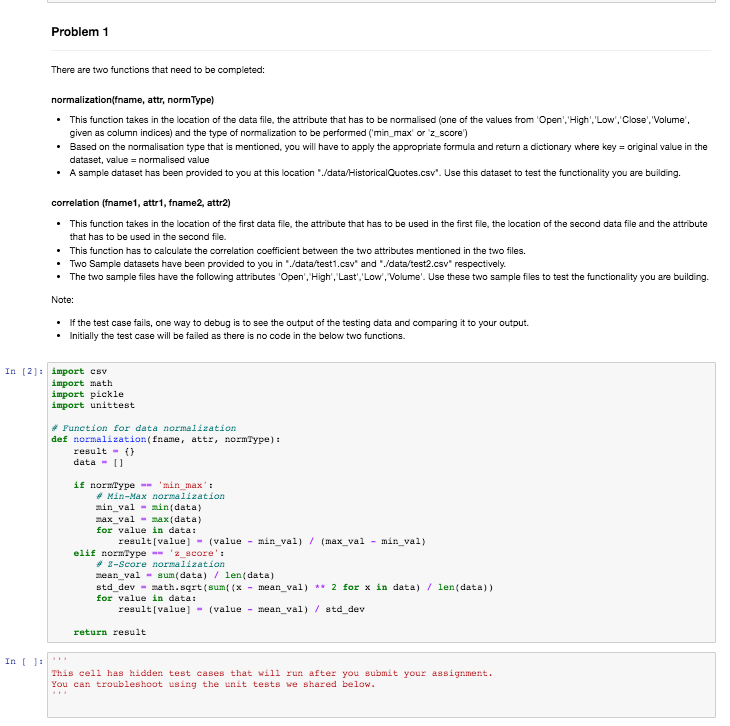 Solved Problem 1 There are two functions that need to be | Chegg.com