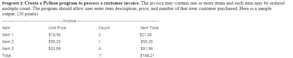 Solved Program 2: Create a Python program to process a | Chegg.com
