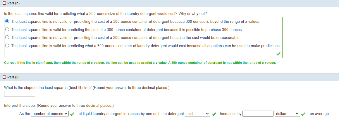 Solved Using "size" as the independent variable and "cost" | Chegg.com