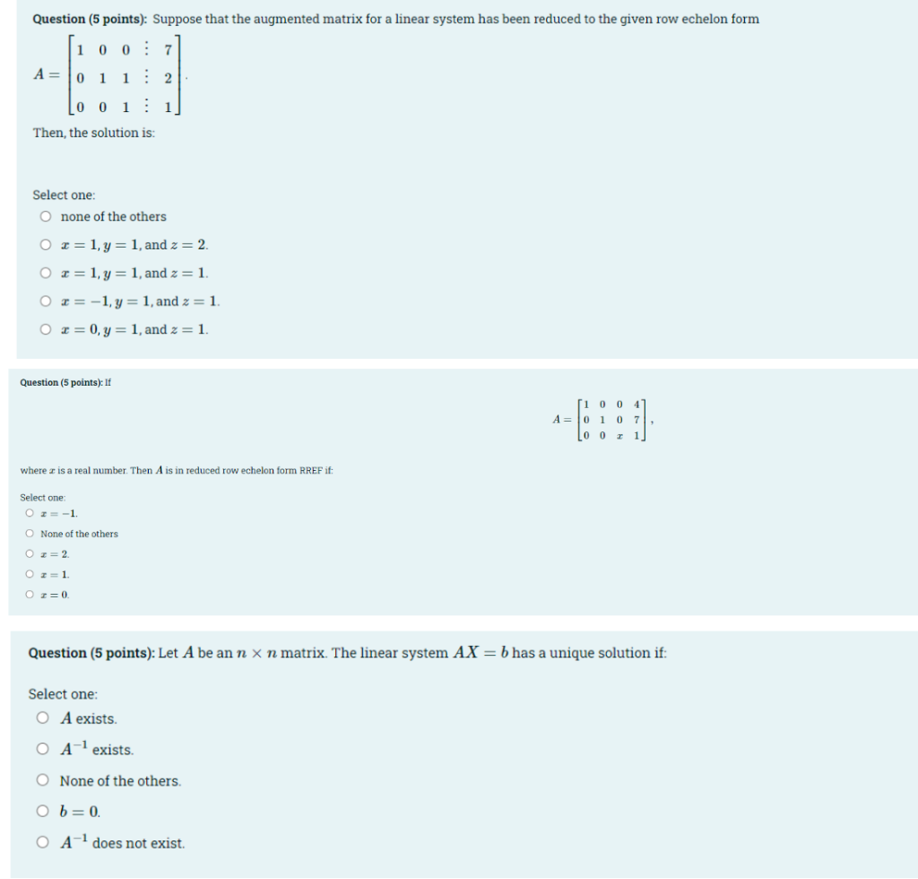Solved Question ( 5 points): Suppose that the augmented | Chegg.com
