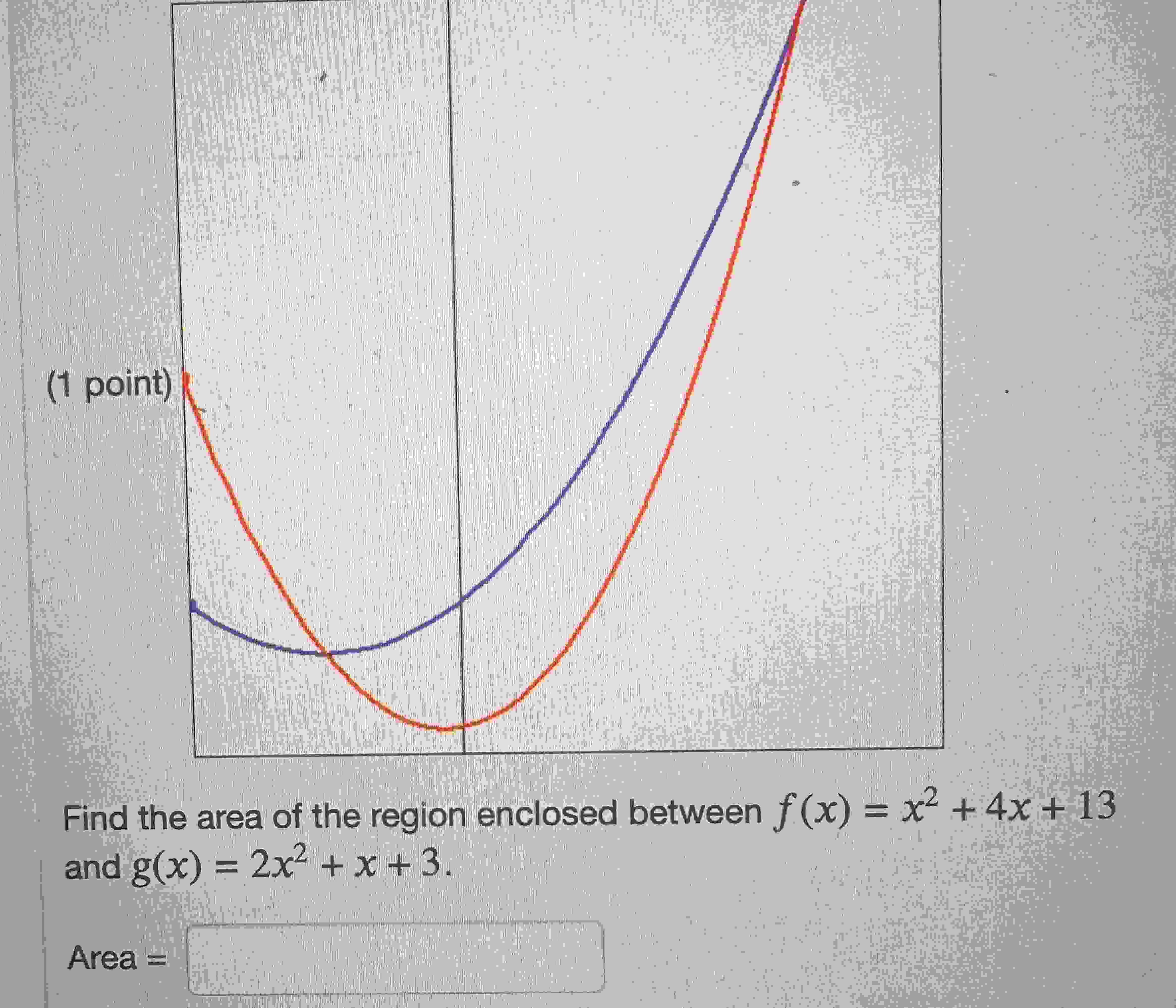 Solved Find the area of the region enclosed between | Chegg.com